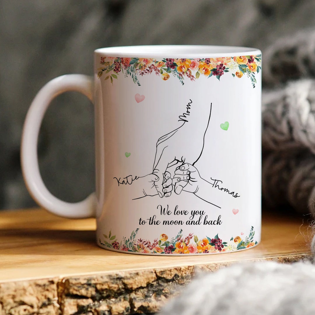 Personalized Mom and Kids Hands Ceramic Mug Custom Mug Gifts - Etsy
