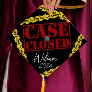 Personalized Case Closed Graduation Cap Topper, Criminology Grad Cap ...