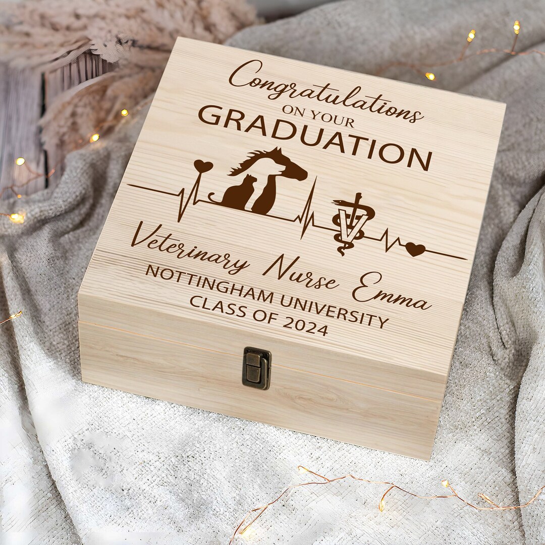 Personalized Veterinary Graduation Keepsake Box, Veterinarian ...