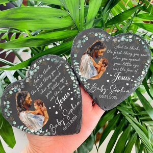 Personalized Jesus Holding Baby Memorial Stone for Indoor, Outdoor ...