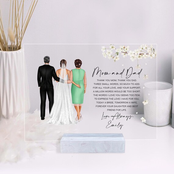 Personalized Parents of the Bride Gift From Daughter Wedding - Etsy