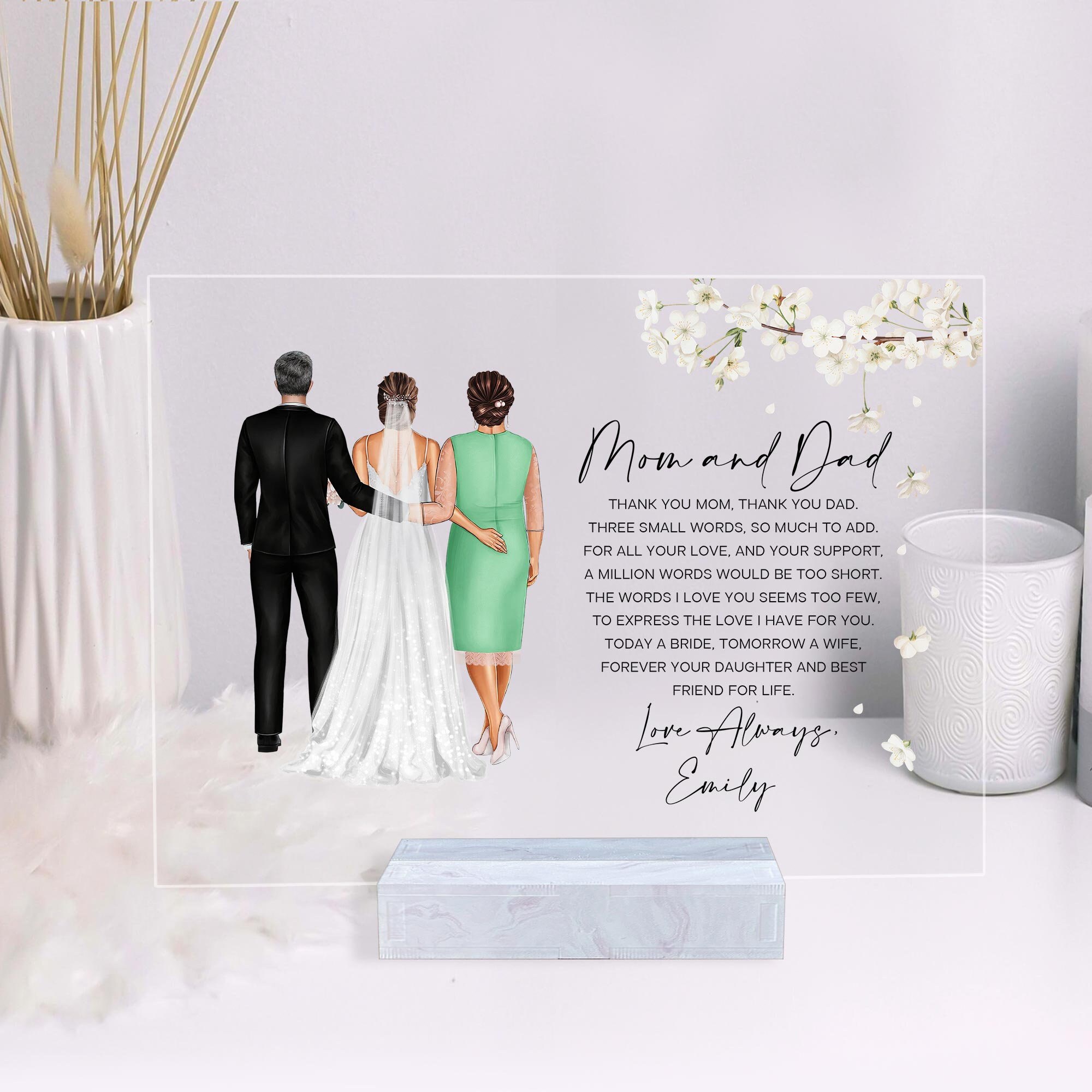Personalized Parents of the Bride Gift From Daughter Wedding - Etsy