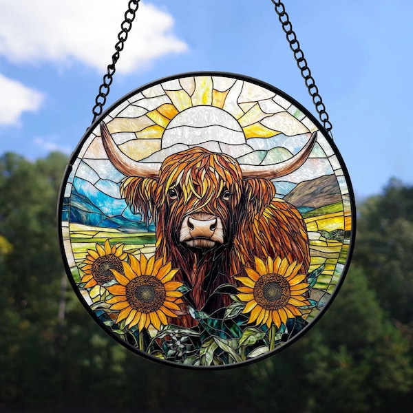 Stained Glass Cow - Etsy