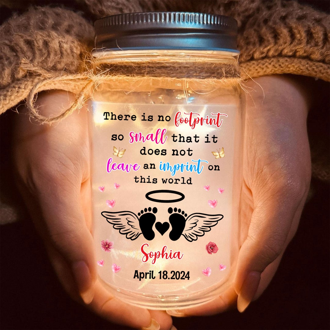 Personalized Baby Memorial 16 Oz Mason Jar Light, Infant Loss Memorial ...