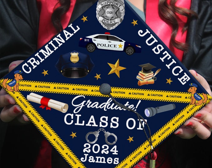 Forensic Science Graduation Cap Topper: Glitter, Crime Scene Bow ...