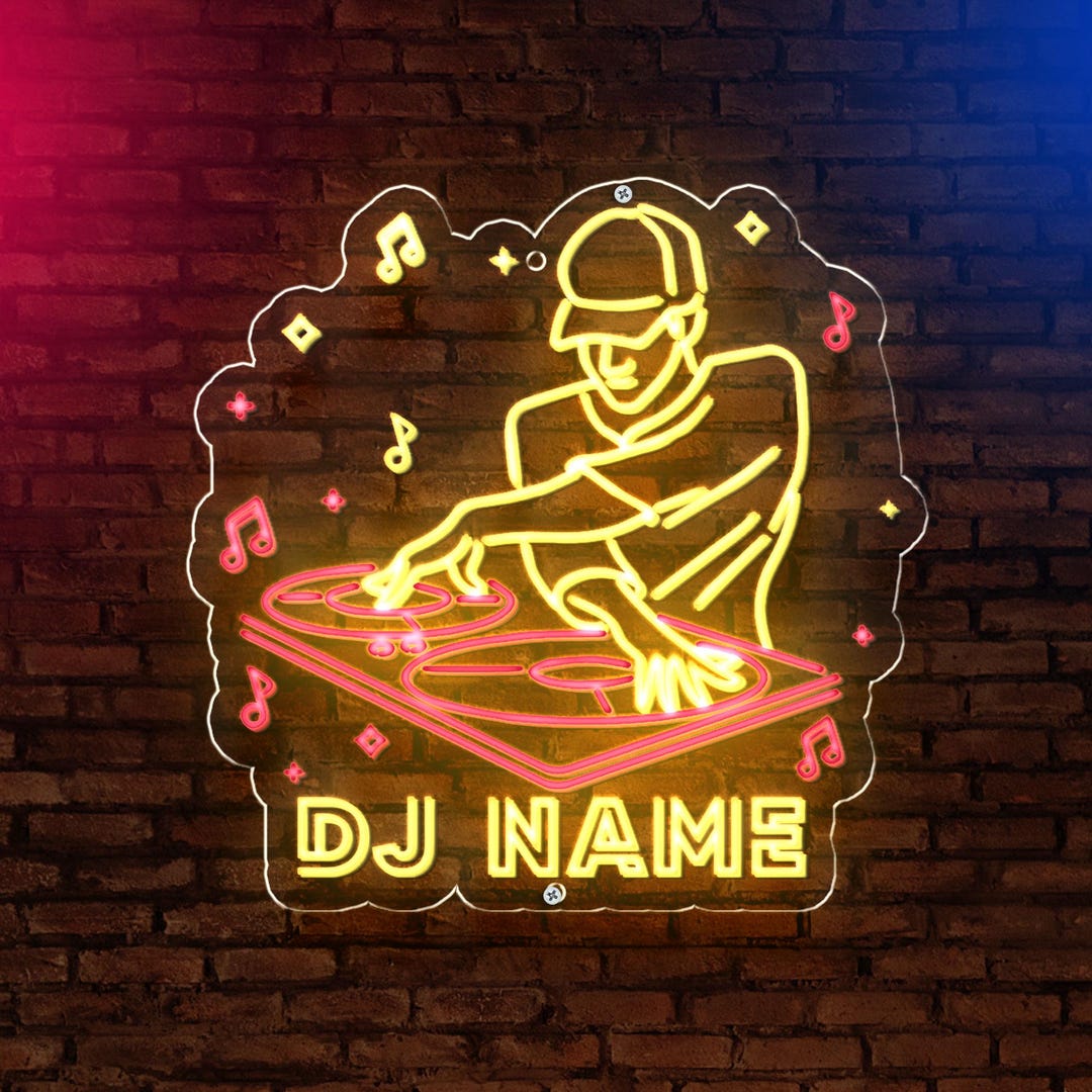 Custom DJ Neon Wall Art With LED Light, DJ Player Neon Sign, Gifts for ...
