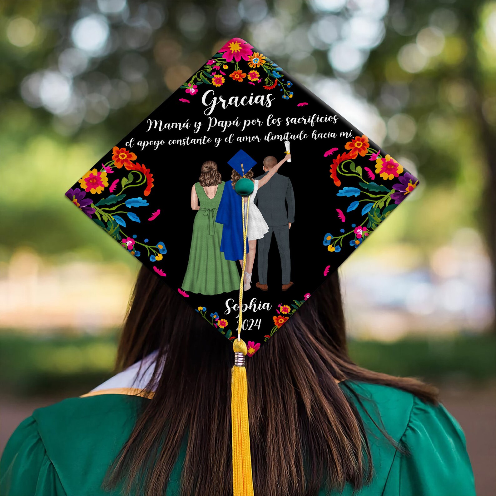 Personalized Mexican Graduation Cap Topper, Latina Grad Cap Topper ...