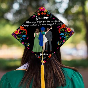 Personalized Mexican Graduation Cap Topper, Latina Grad Cap Topper ...