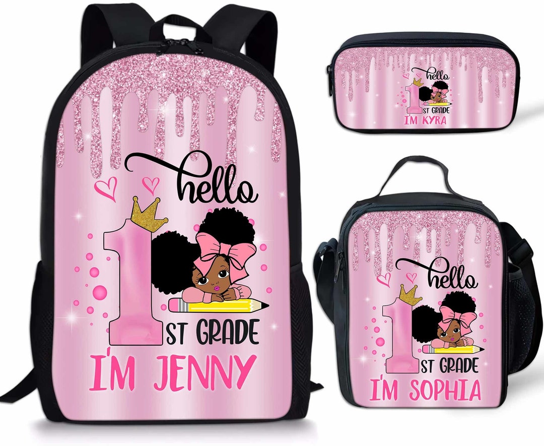 Personalized Back to School Backpack for African American Kids, Little ...