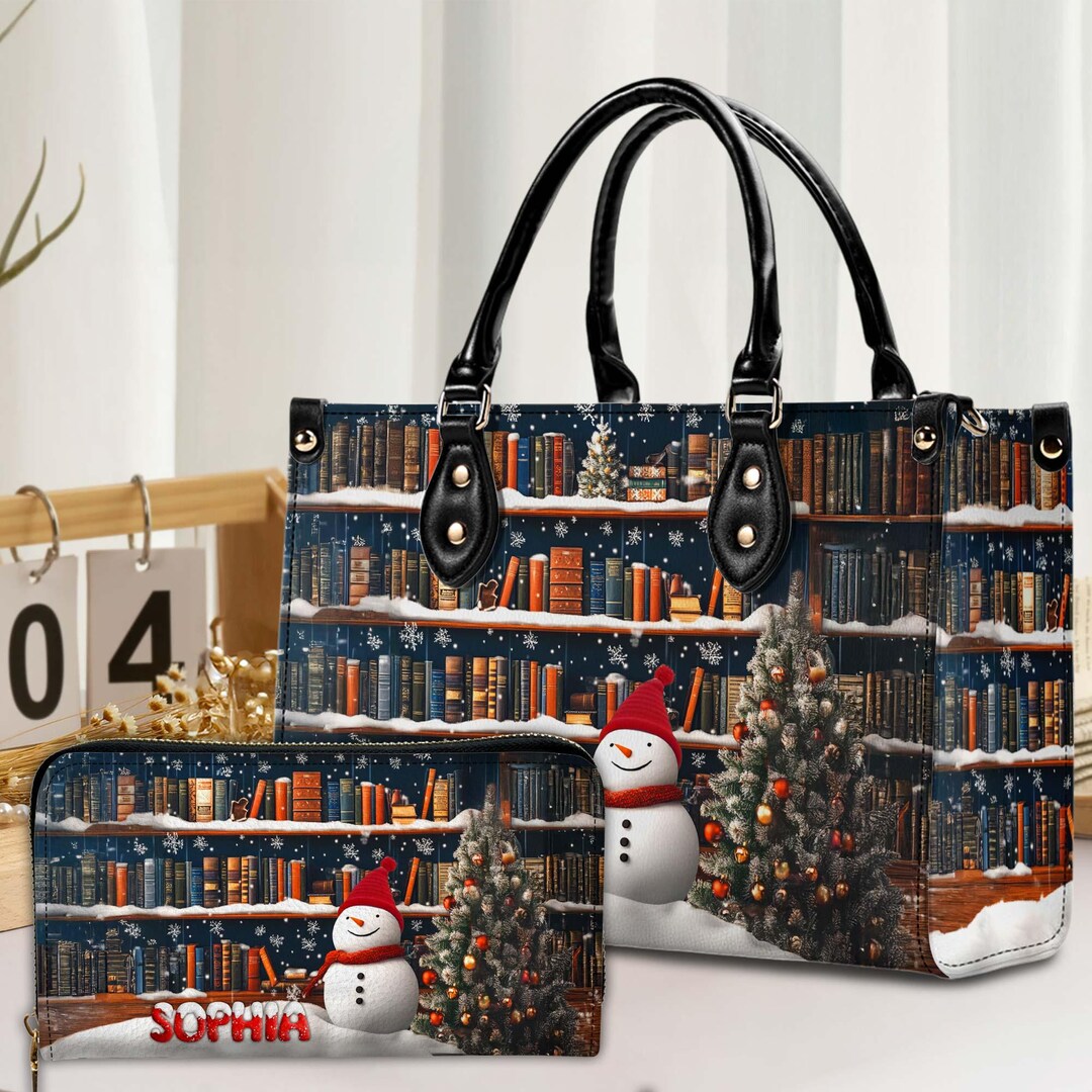 Personalized Christmas Vibes Handbag With Handle, Wallet, Christmas ...