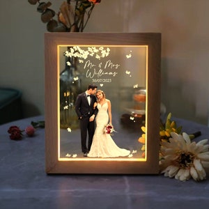 Personalized Wedding Photo Frame Lamp, Wedding Lamp Decoration, Bride ...