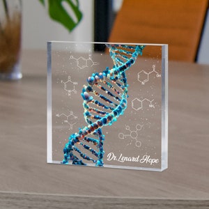 Personalized DNA Custom Shape Acrylic Blocks, Chemical Engineer Gift ...