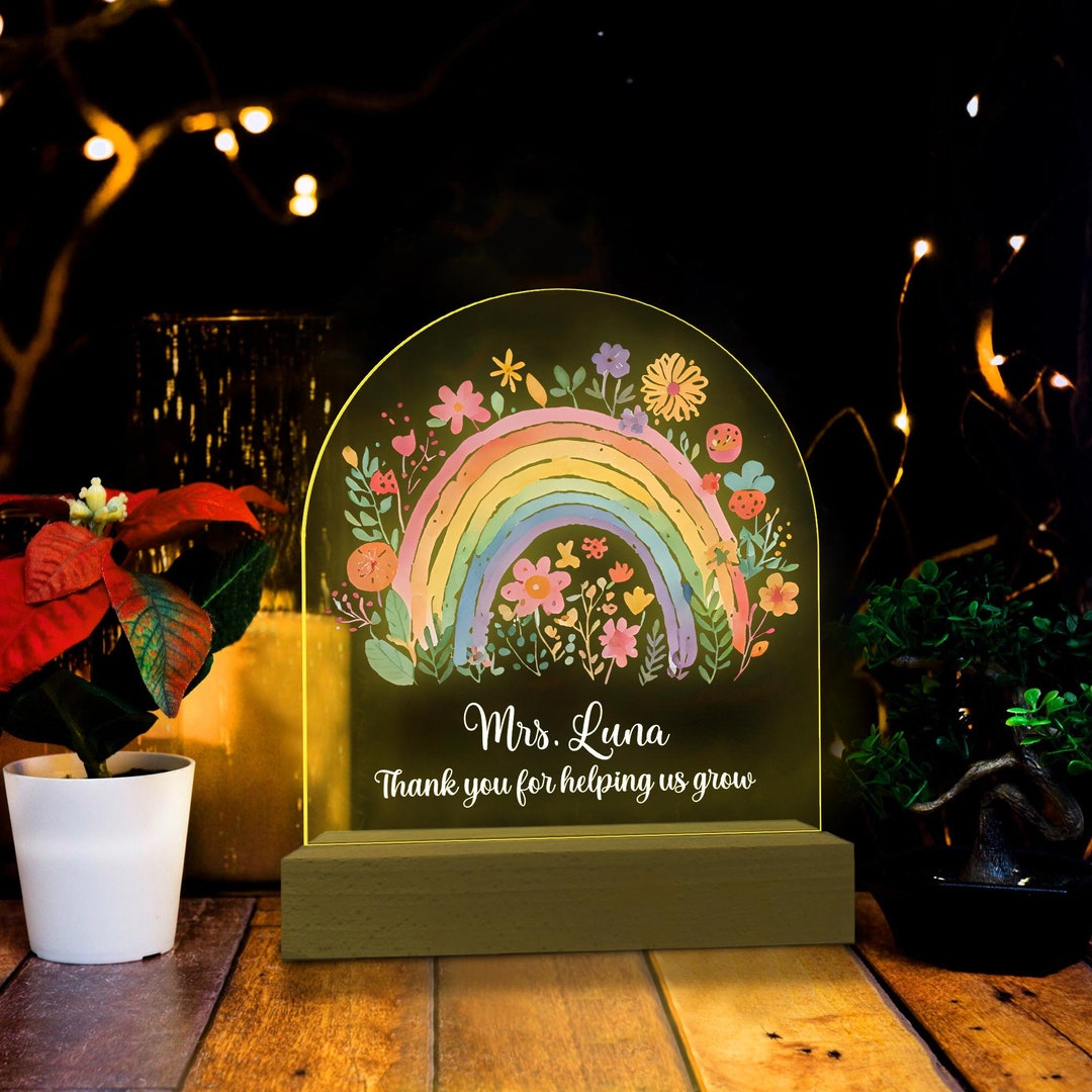 Personalized Teacher Appreciation Lamp, Custom Teacher Gifts, End of ...