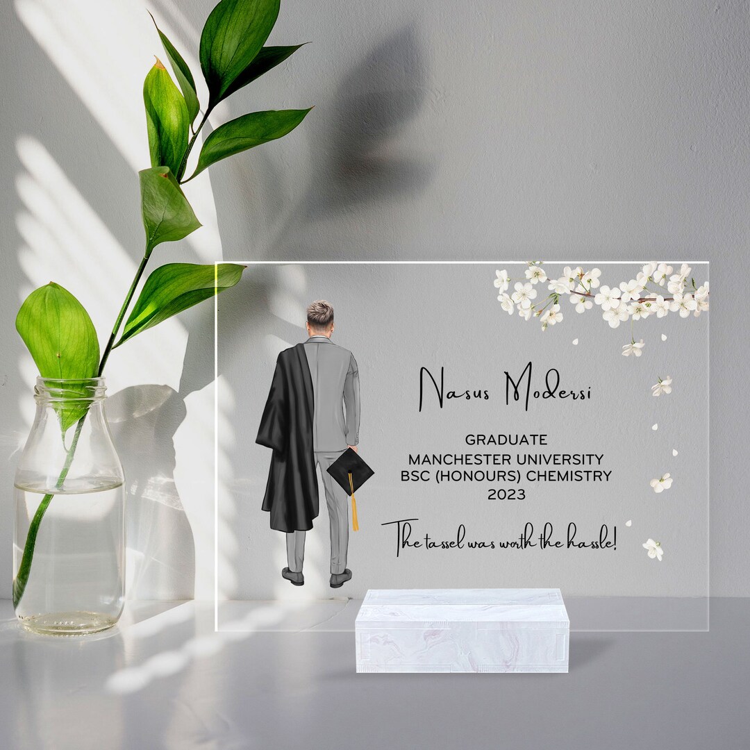 Personalized Male Graduation Print Rectangle Plaque, Custom Graduation ...