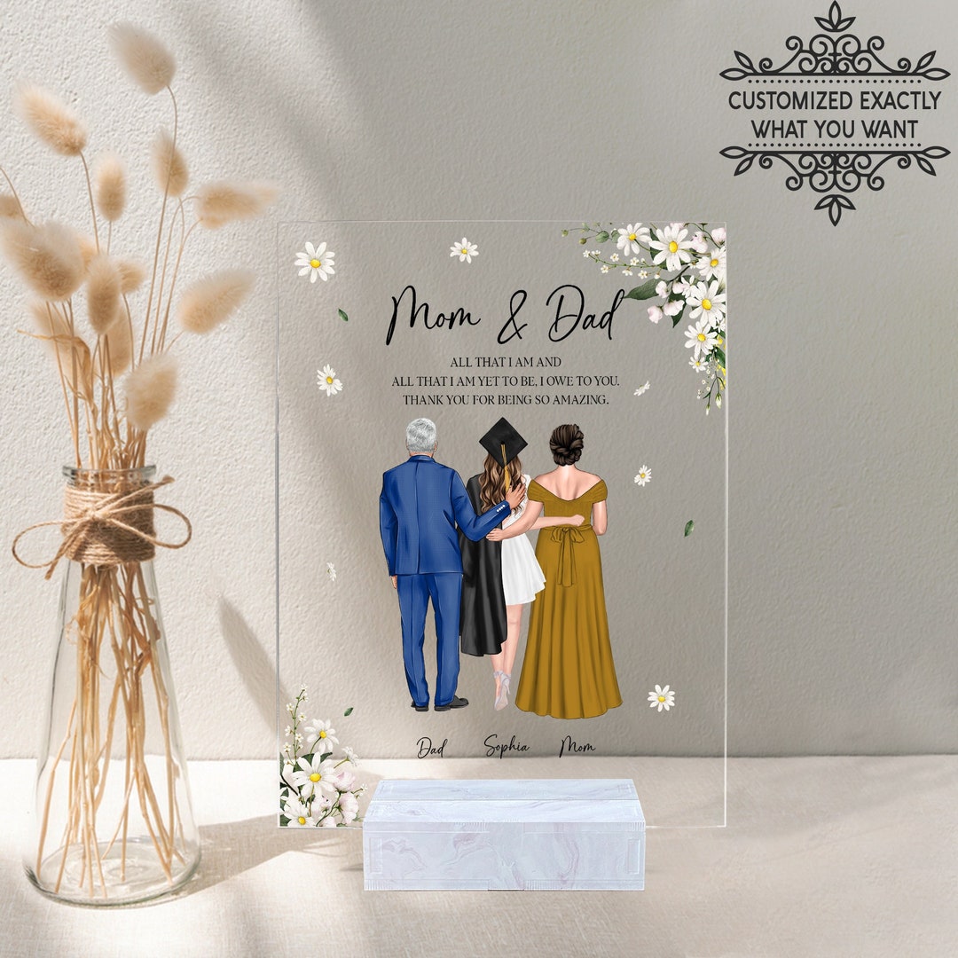 Personalized Graduation Daughter With Parents Print Rectangle Plaque ...