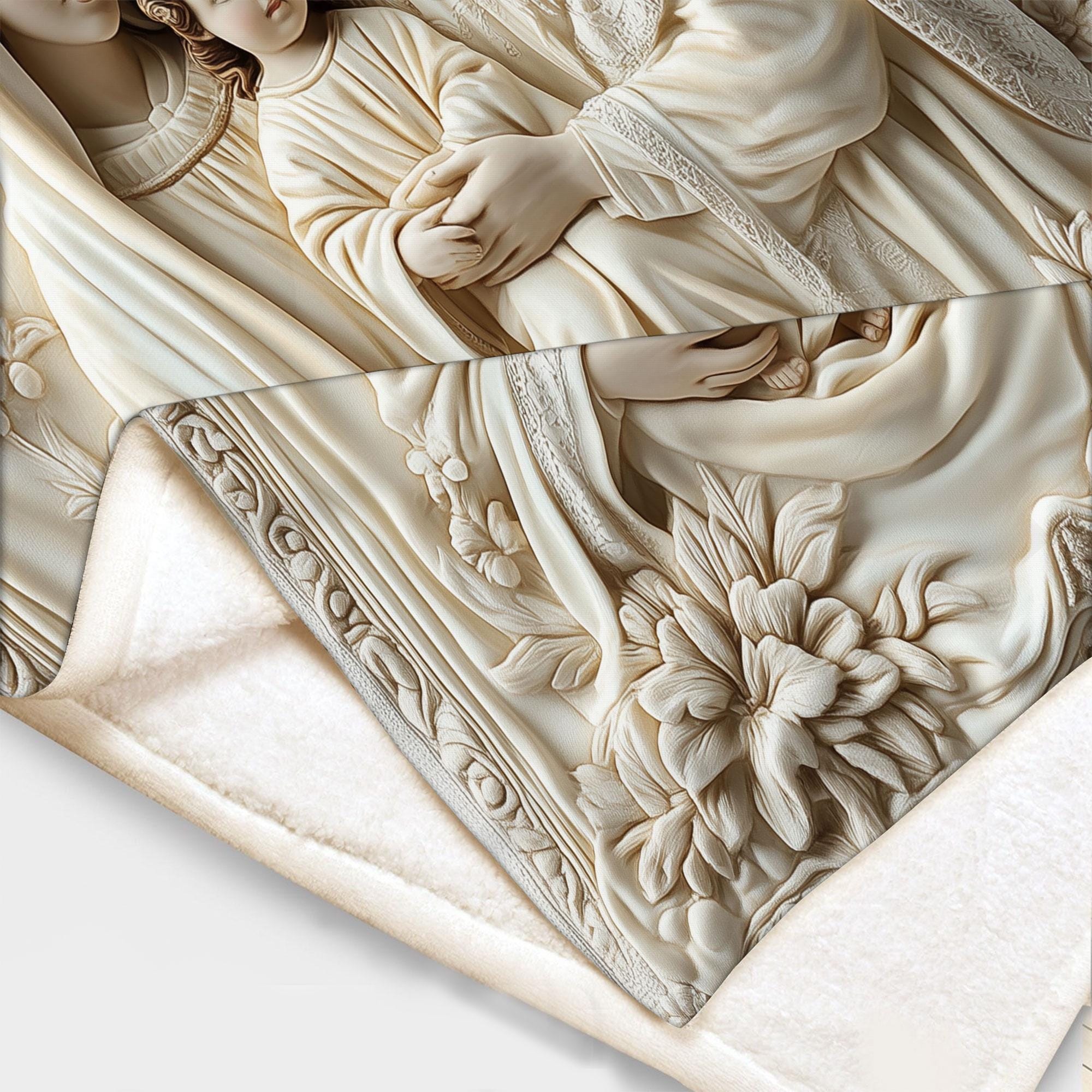2D Flat Nativity Scene of Baby Jesus, Mary, Joseph Blanket, Holy Family ...
