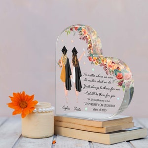 Personalized Graduation Print Heart Acrylic Plaque, Bestie Graduation ...