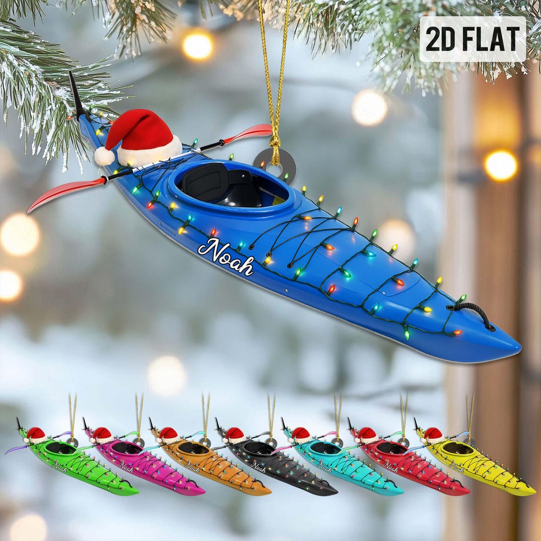 Personalized Kayak Christmas Acrylic Ornament, Custom Canoe Ornament ...