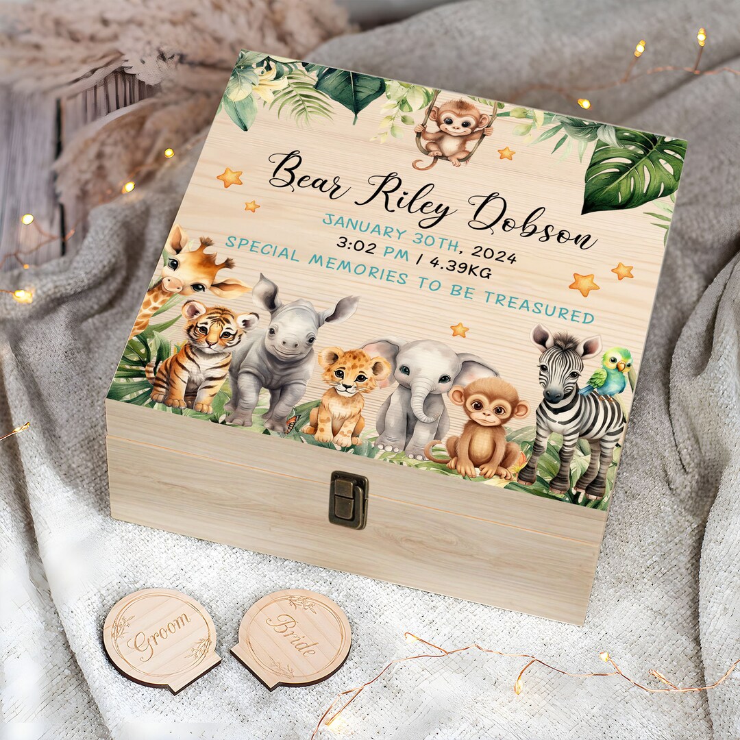 Personalized Baby Memory Keepsake Box, Wooden Keepsake Box for Newborn ...