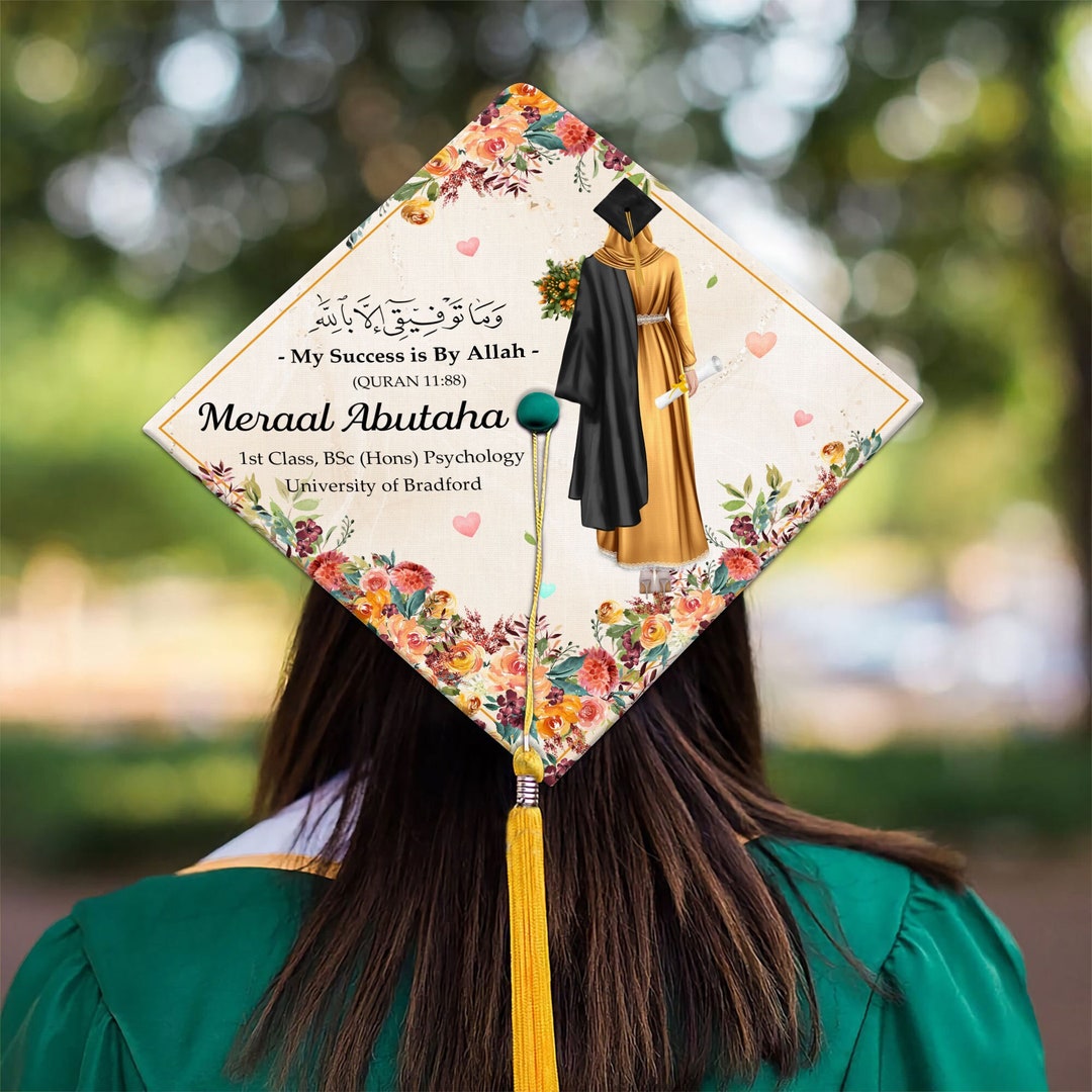 Personalized Muslim Graduation Cap Topper, Muslim Graduation Gift ...