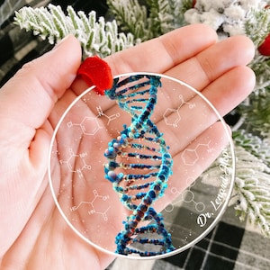 Custom DNA Acrylic Circle Ornament, DNA Car Ornament, DNA Keychain ...