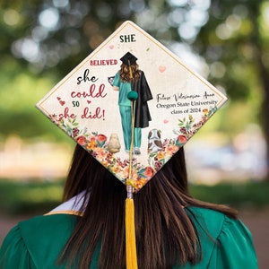 Personalized Veterinarian Graduation Cap Topper, Custom Vet Tech Grad ...