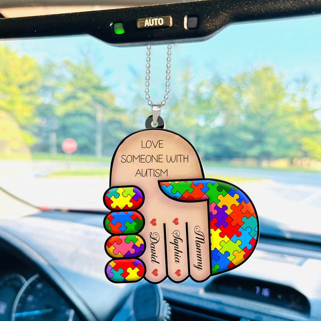 Personalized I Love Someone With Autism Car Hanger, Autism Awareness ...