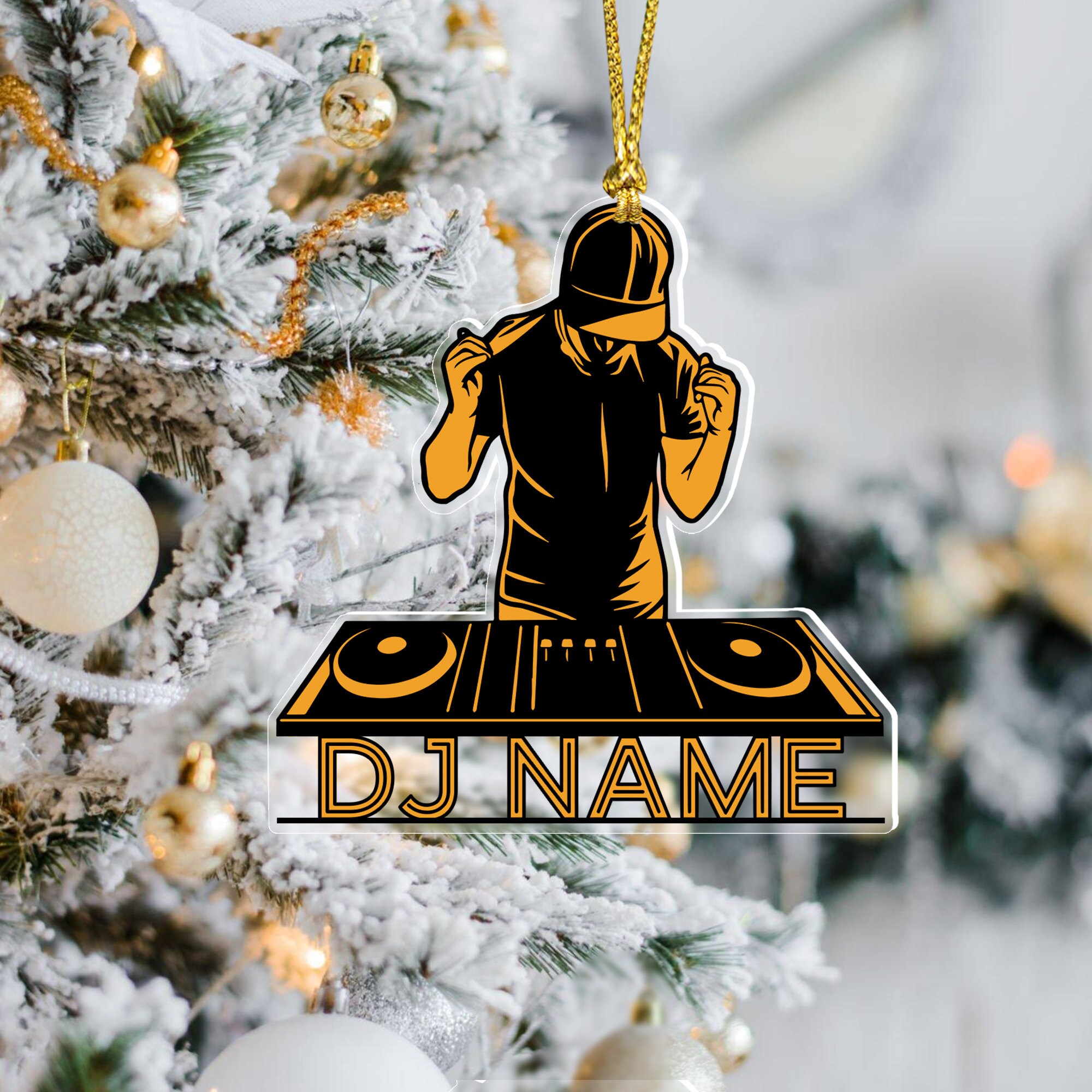 Personalized Name DJ Acrylic Ornament, DJ Car Hanger, DJ Keychain, Dj ...
