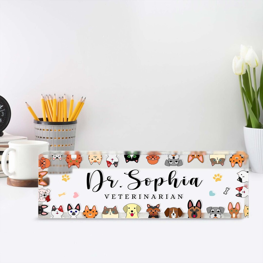 Custom Veterinarian Desk Name Plate, Veterinarian Gifts, Vet Tech Gift ...