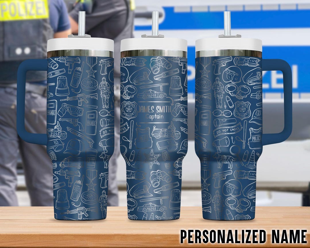 Personalized Police 40oz Engraved Tumbler, Policeman Tumbler Gift, the ...