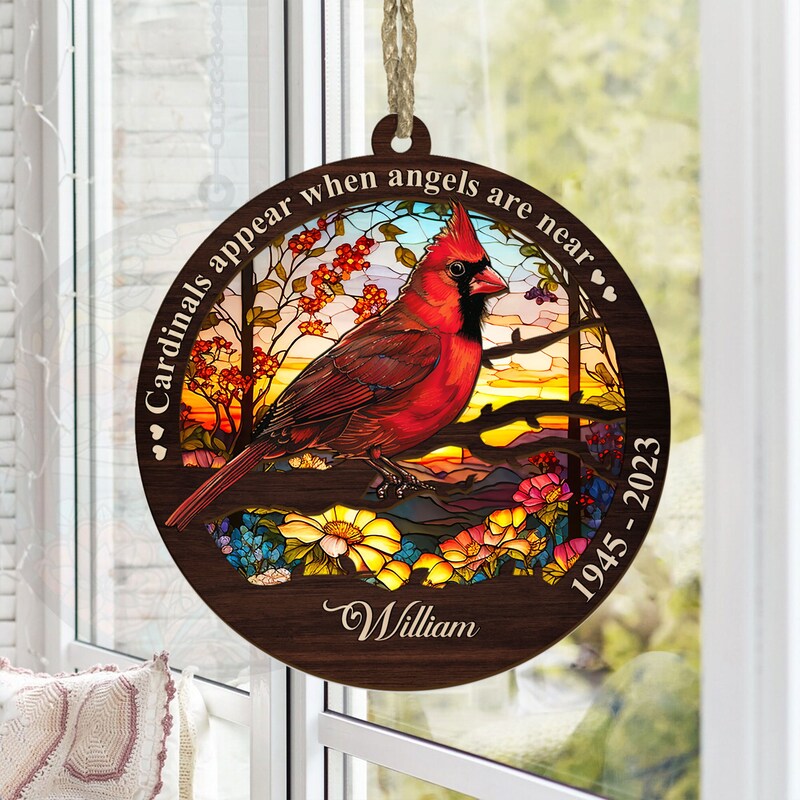 Cardinal Suncatcher - Etsy