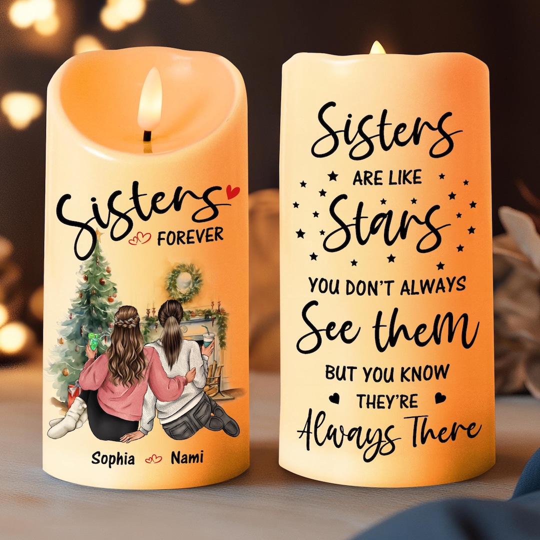 Personalized Sisters Led Candle, Soul Sisters Gift, Sisters Keepsake ...