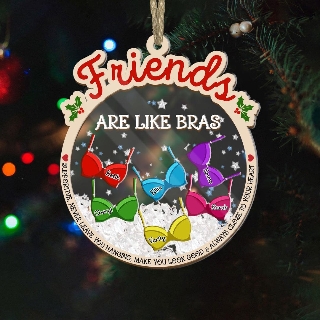 Personalized Friends Are Like Bras Funny Shaker Ornament, Besties ...