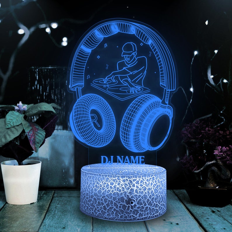 Personalized DJ Night Light, DJ Player 3D Lamp, Gifts for Dj, Disc ...