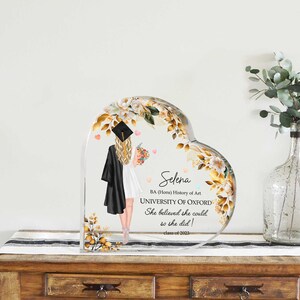 Personalized Graduation Print Heart Acrylic Plaque, Graduation Gift for ...