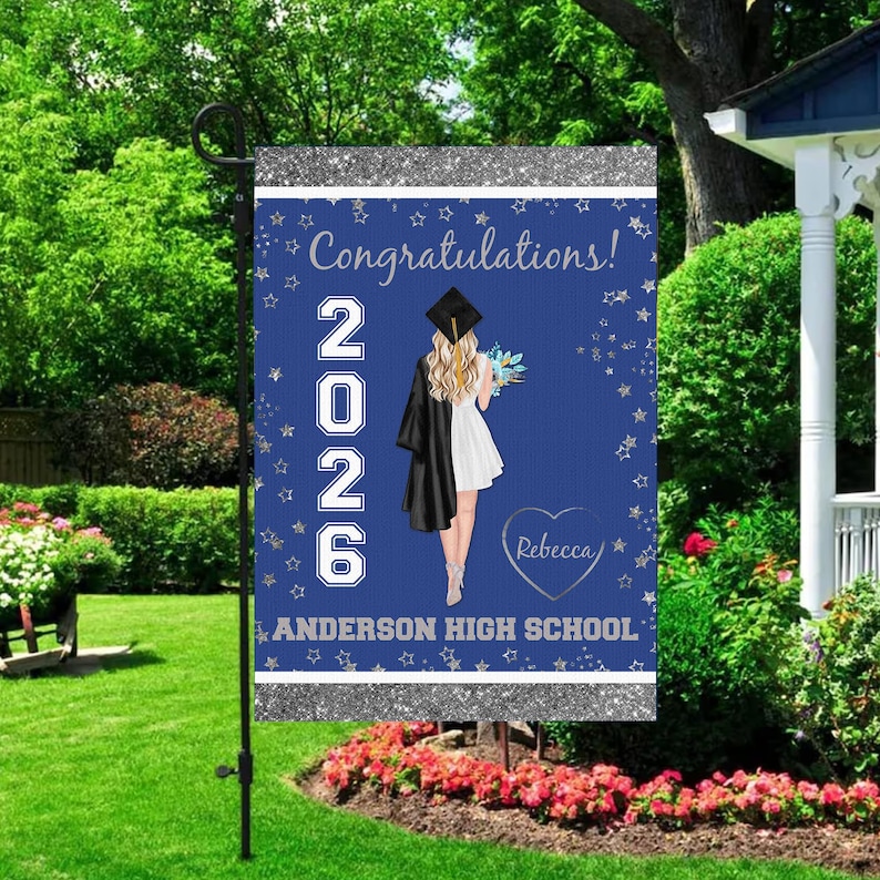 Personalized Graduation Senior Flag Class of 2026, Custom Name ...