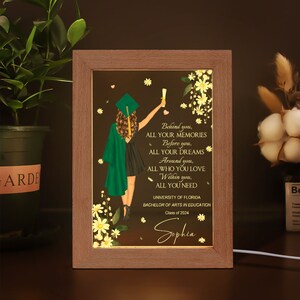 Personalized Graduation Frame Lamp, Graduation Keepsake Lamp, Class of ...