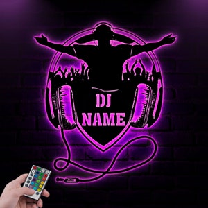 Custom DJ Metal Wall Art With LED Light, DJ Player Metal Sign, Gifts ...