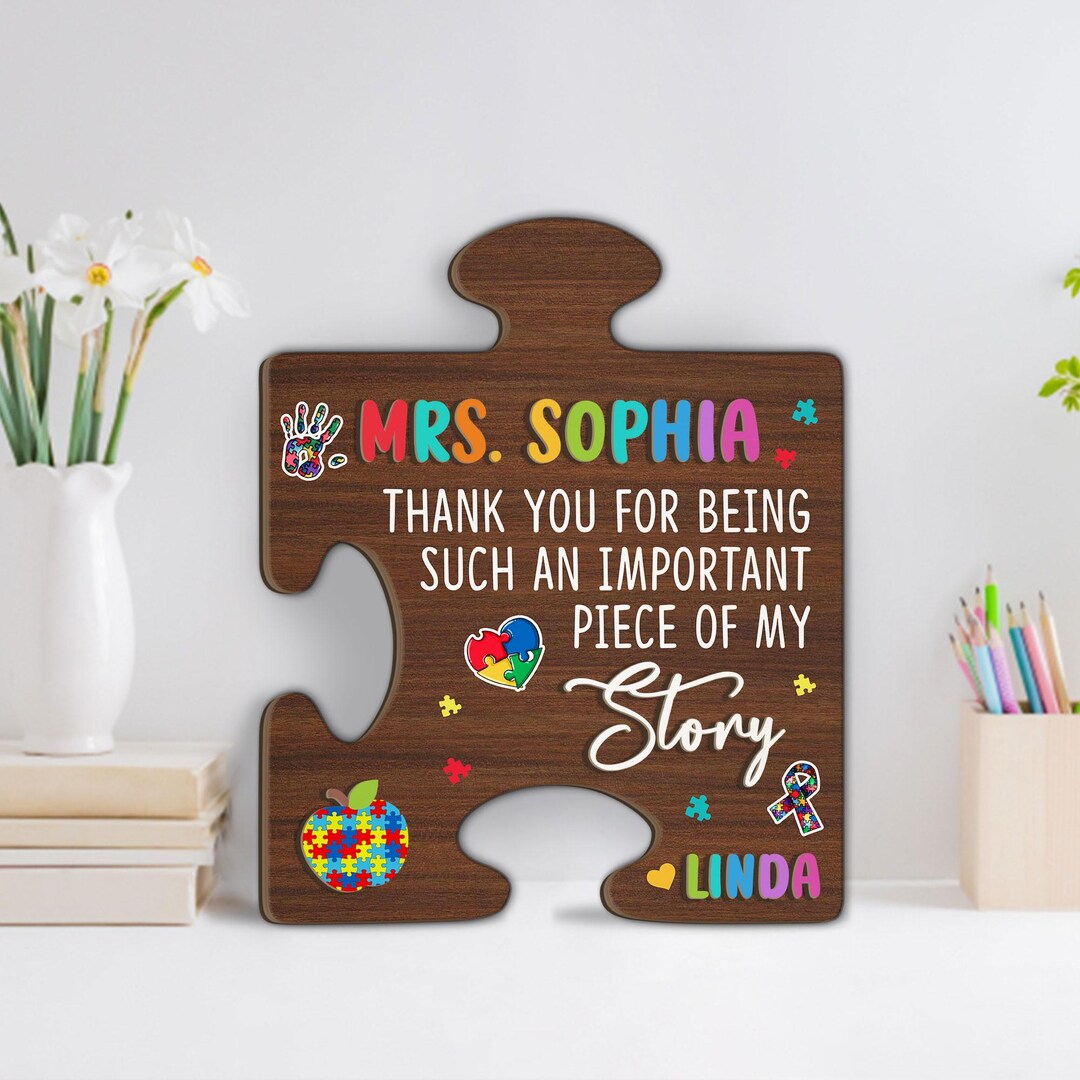 Custom Autism Teacher Puzzle - Thank You for Being Such an Important ...