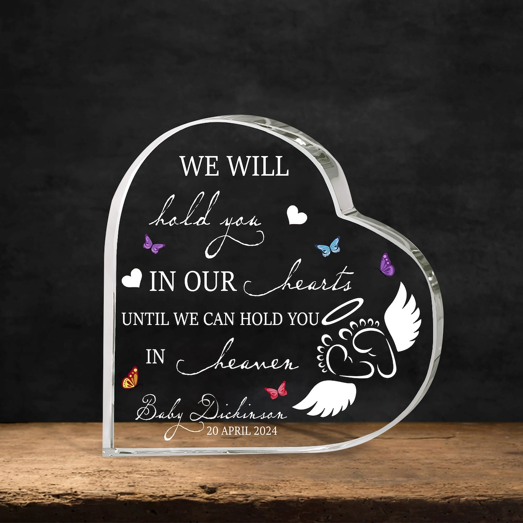 Personalized Baby Memorial Heart Acrylic Plaque, Loss of Infant Child ...