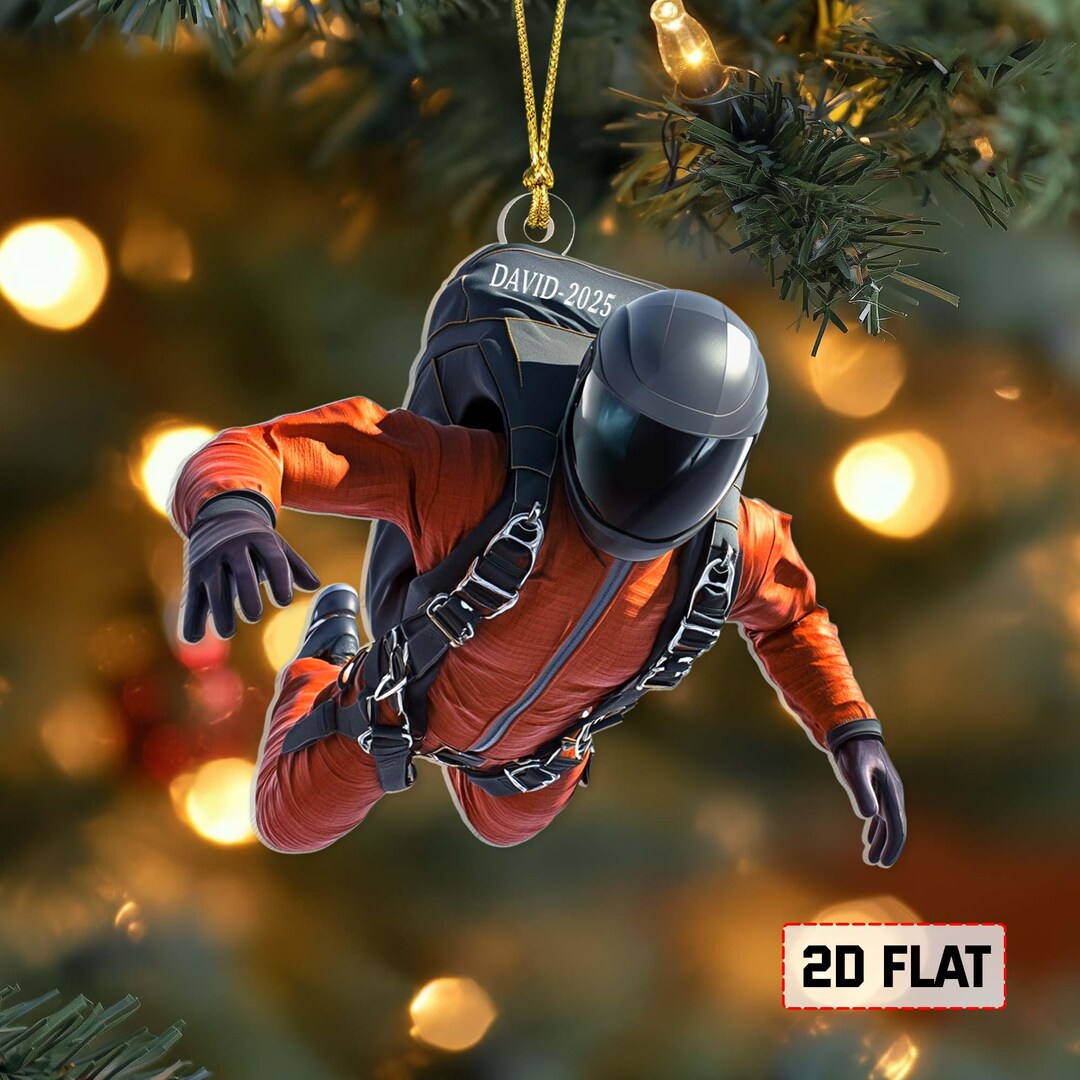 Personalized Skydiving Ornament 2025, Custom Skydiver Christmas Tree ...
