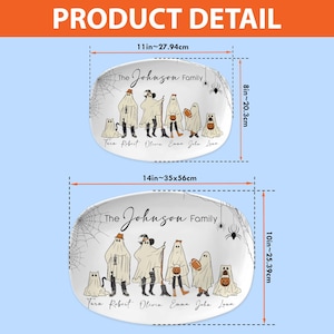 Personalized Halloween Ghost Family Platter, Custom Halloween Plate ...