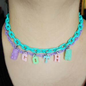 Pastel Goth Necklace, Yami Kawaii Chunky Chain, Soft Grunge, Decora Kei ...