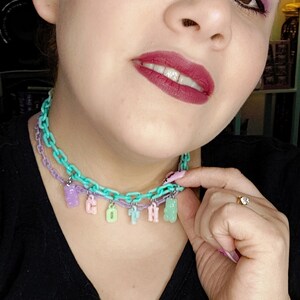 Pastel Goth Necklace, Yami Kawaii Chunky Chain, Soft Grunge, Decora Kei ...