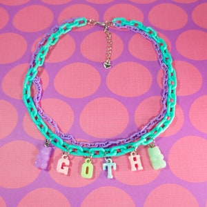 Pastel Goth Necklace, Yami Kawaii Chunky Chain, Soft Grunge, Decora Kei ...