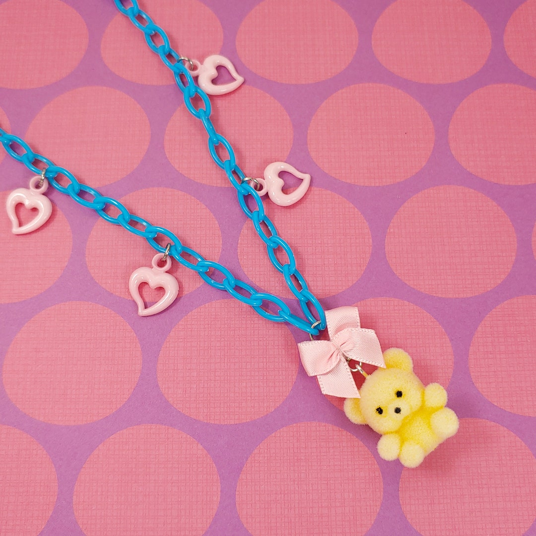 Teddy Bear Necklace Babycore Kidcore Jewelry Little Space - Etsy