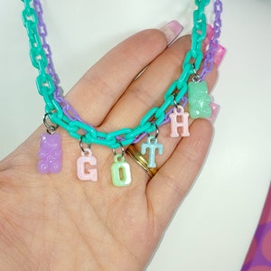 Pastel Goth Necklace, Yami Kawaii Chunky Chain, Soft Grunge, Decora Kei ...