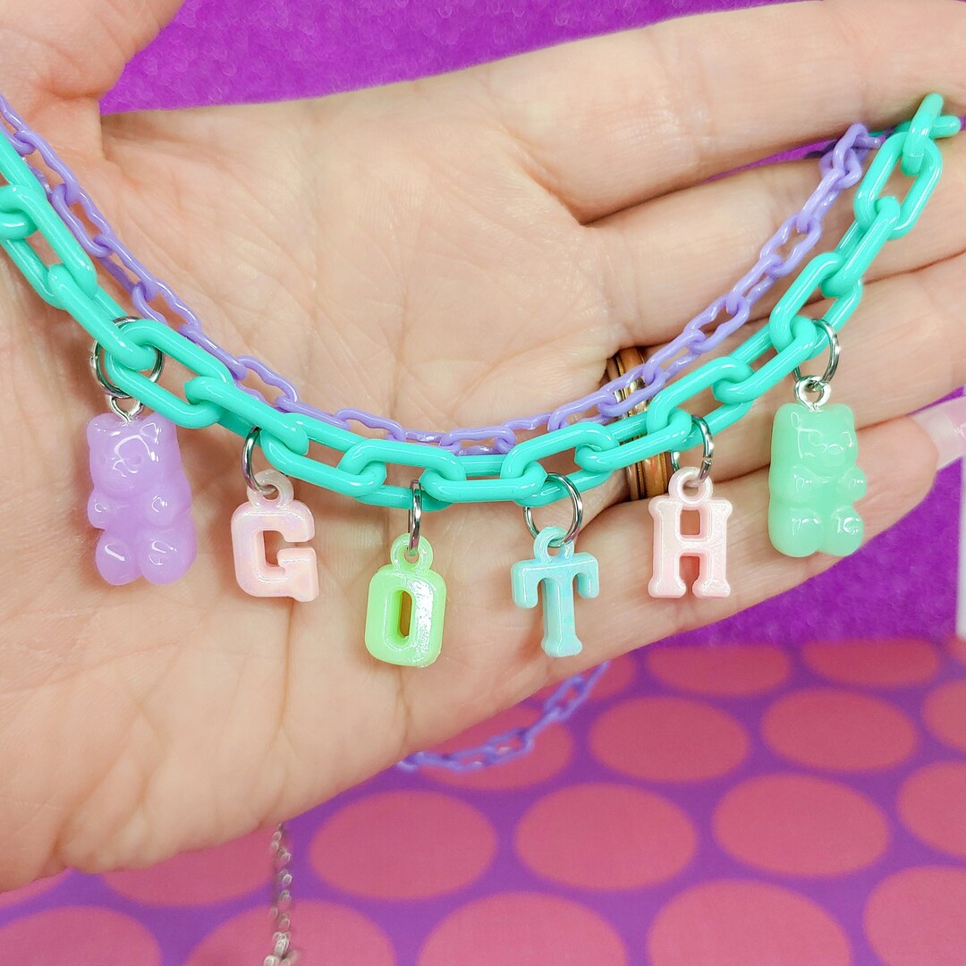 Pastel Goth Necklace, Yami Kawaii Chunky Chain, Soft Grunge, Decora Kei ...