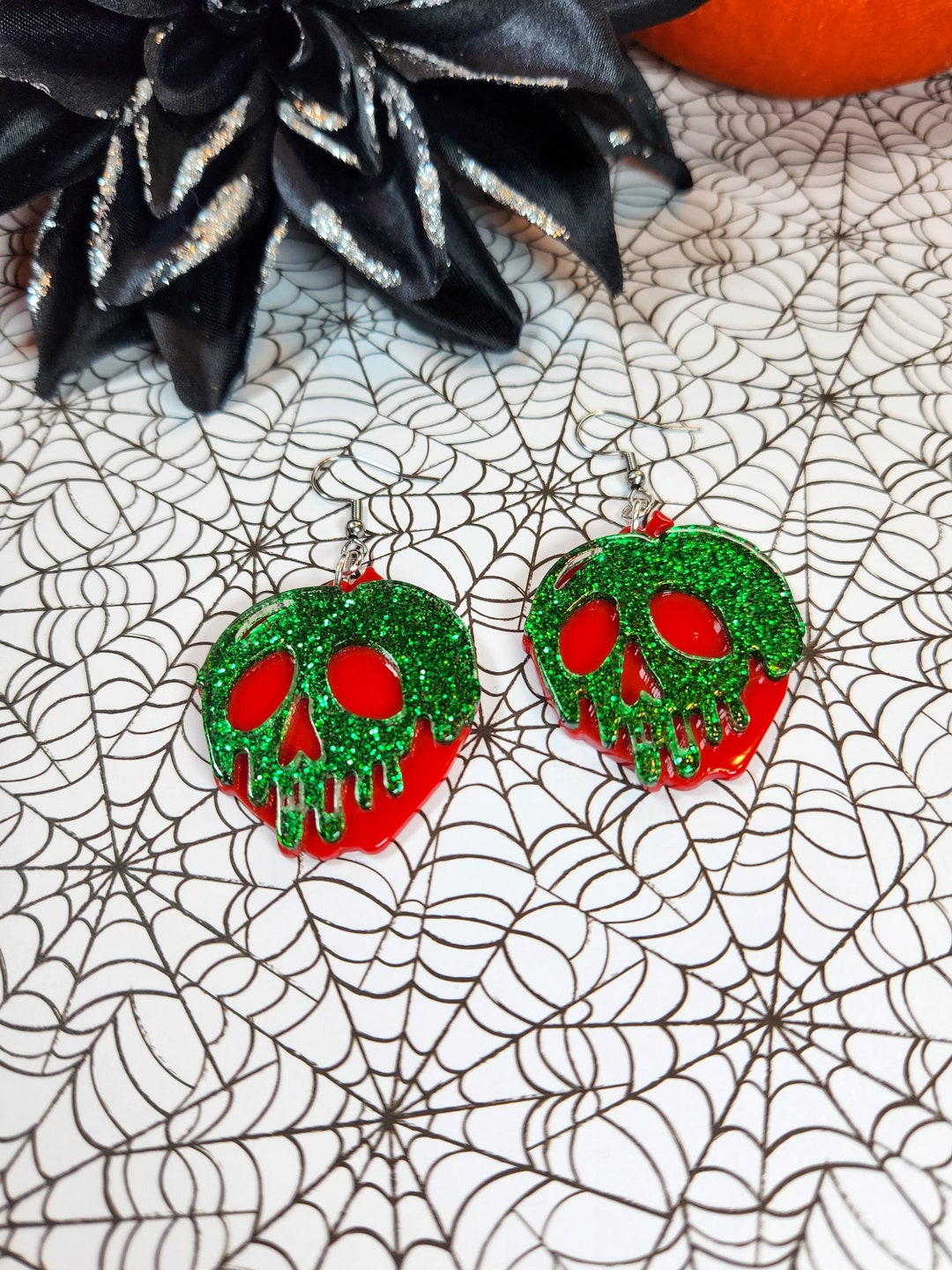 Poison Apple Earrings, Evil Queen, Horror Earrings, Spooky Earrings ...
