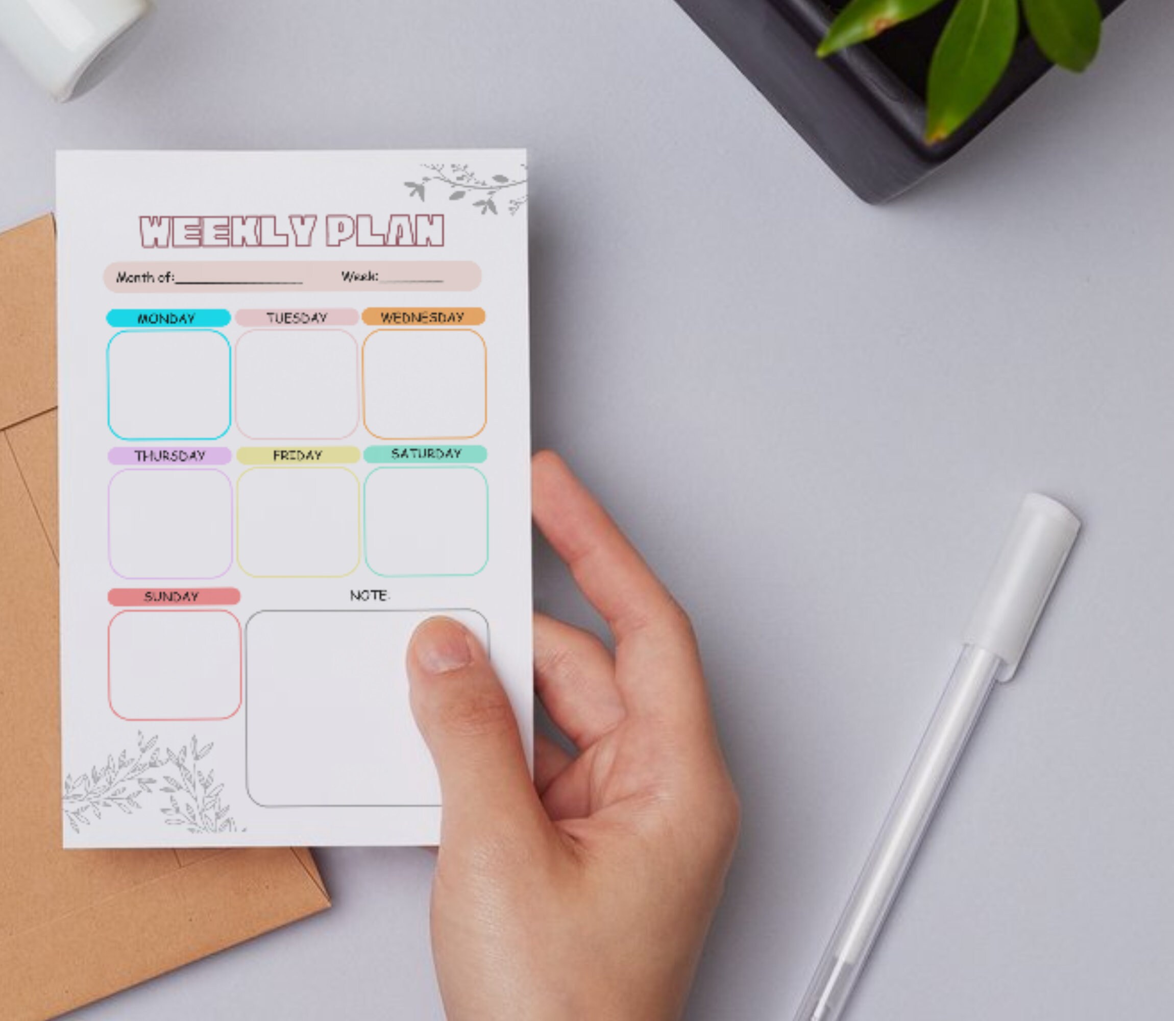 Fillable Weekly Schedule Bundle, Daily Planner, Undated Planner, Weekly ...